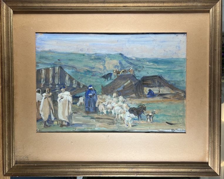 Lucien Simon | Shepherds with a flock | MutualArt