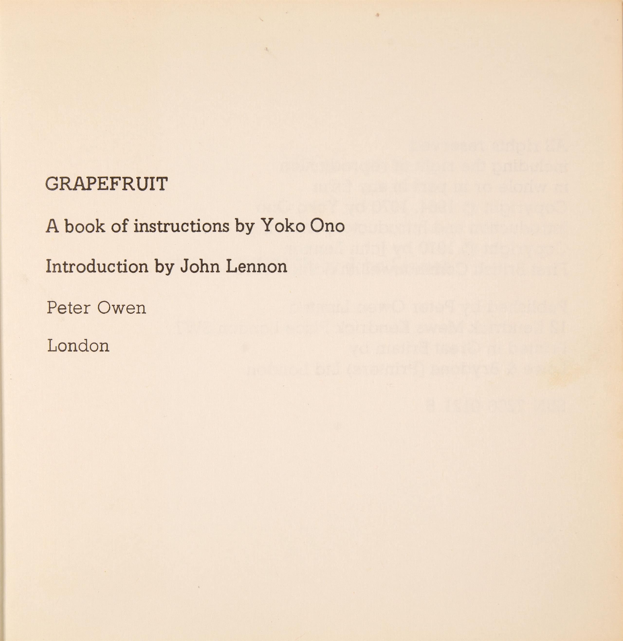 Yoko Ono | Grapefruit (1970) | MutualArt