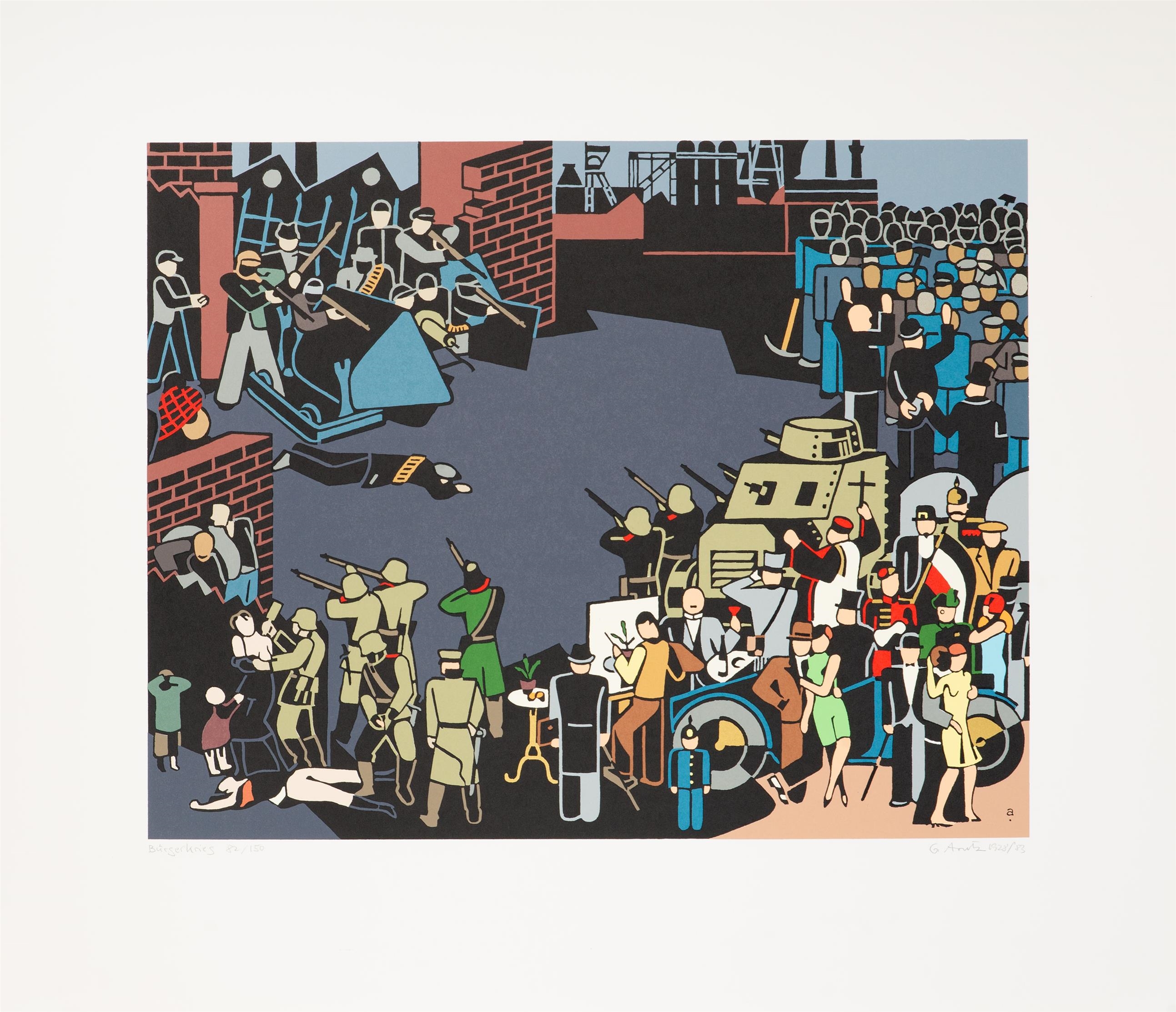 Gerd Arntz | Bürgerkrieg 1928 (1983) / Schaufenster 1928 (1977) (1928 ...