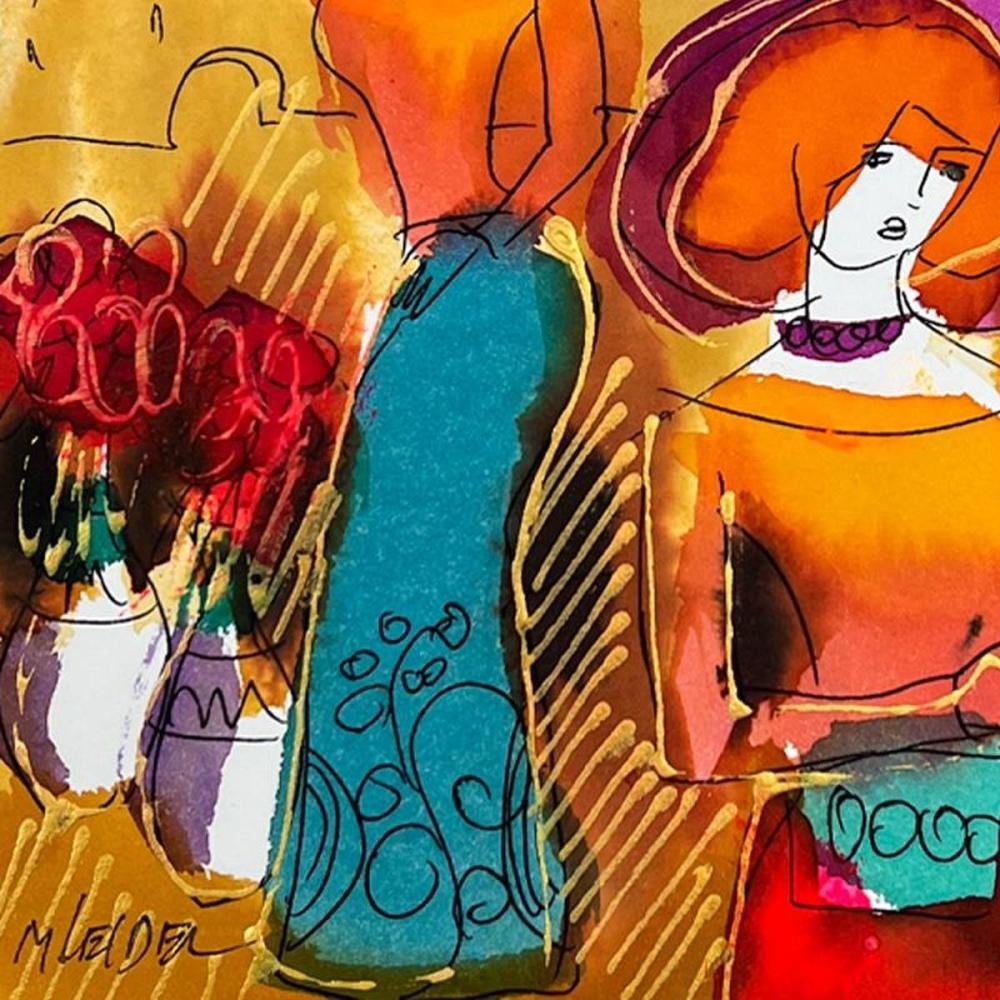 Moshe Leider | Framed Original Mixed Media Watercolor Painting | MutualArt