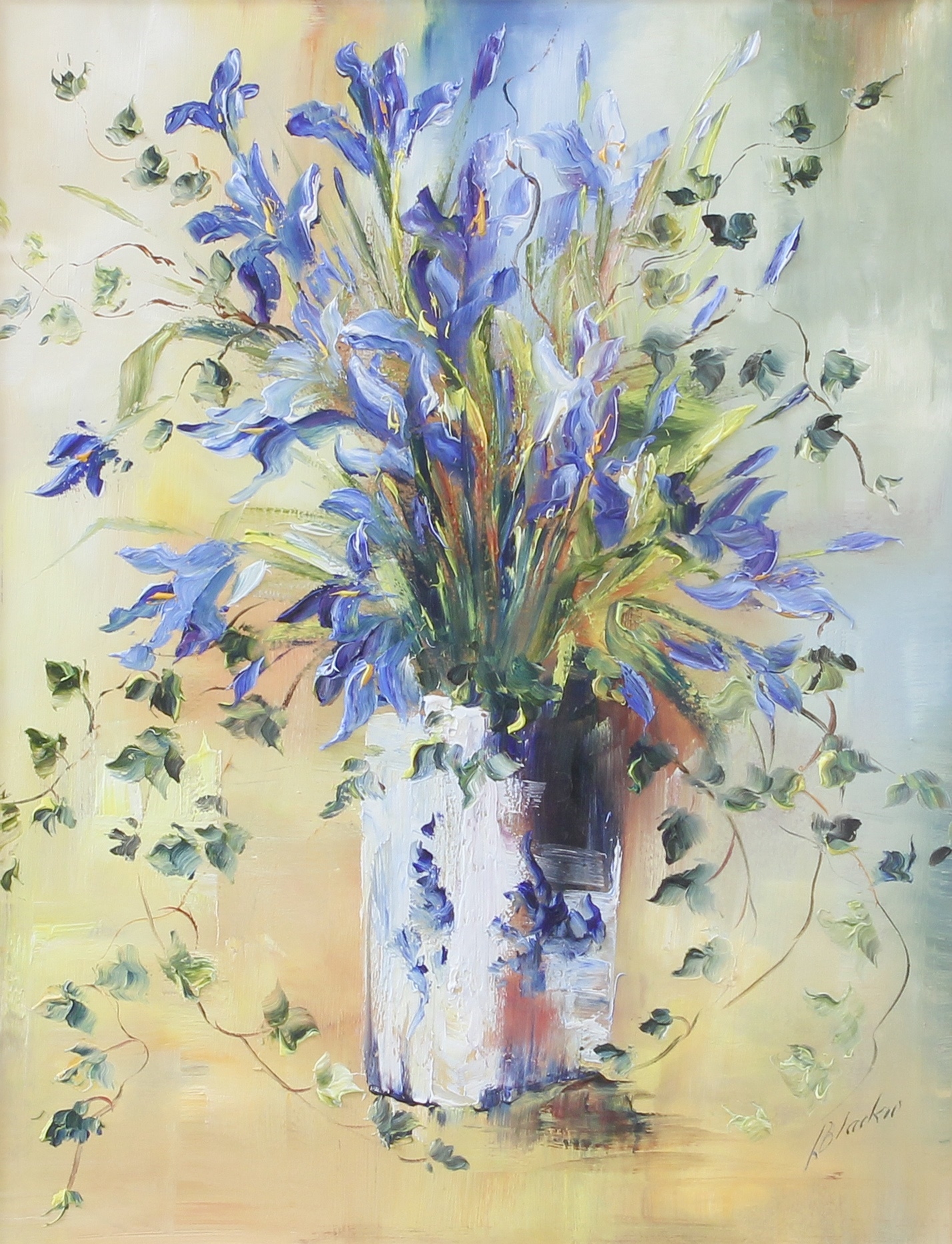 Arthur Baglee | Still life of pears and an apple in a glass bowl ...