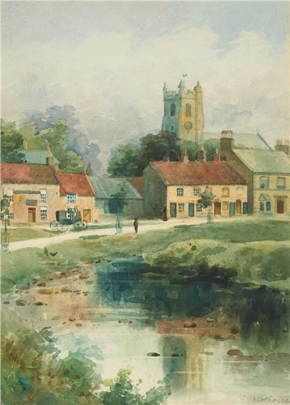 Alice E Arthur | ALICE E ARTHUR (1886-1940) A VILLAGE SCENE, PROBABLY ...