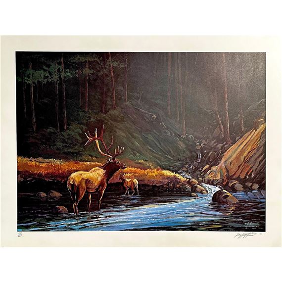 Bill Elliott | Bill Elliott (American 1951) Lithograph The Old Bull ...