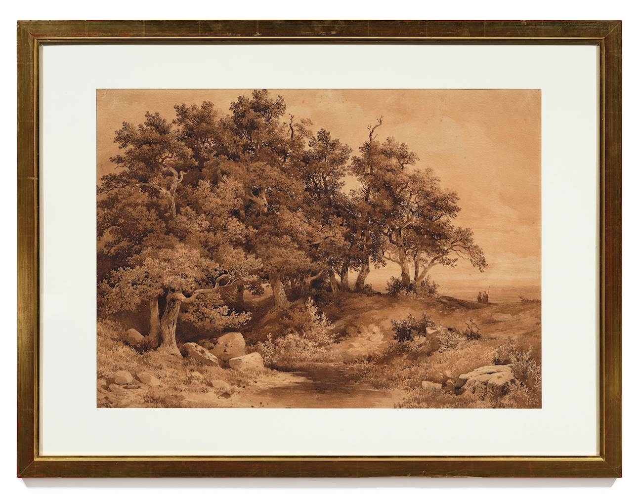 Alexandre Calame | Landscape with trees by a stream | MutualArt