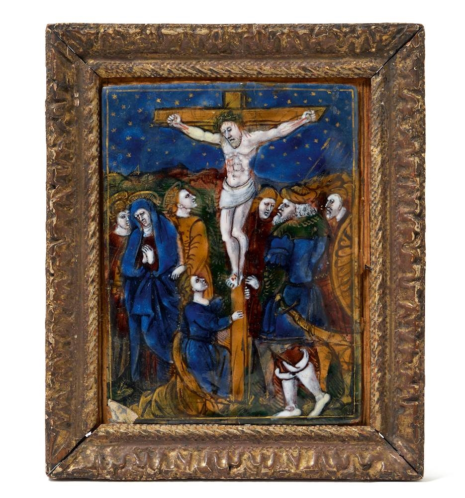 Limoges School 16th Century | ENAMEL PLAQUE DEPICTING THE CRUCIFIXION (Late 16th Century ...