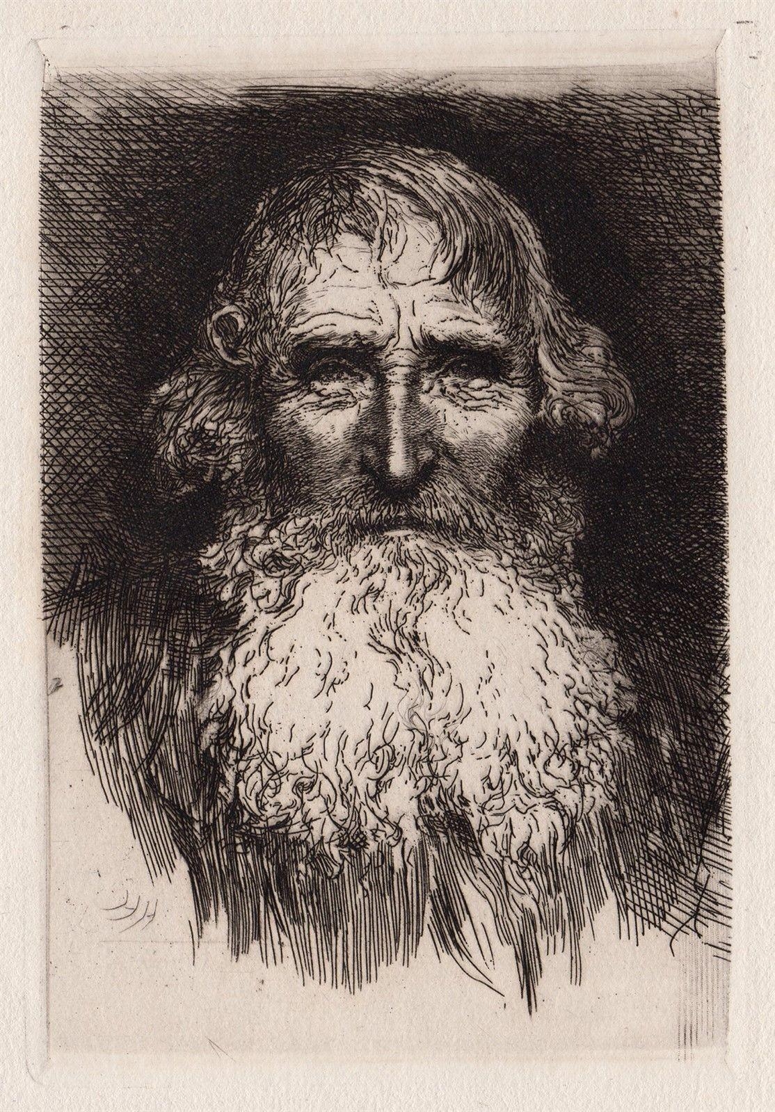 Sir Hubert von Herkomer | Portrait of a Bearded Man (1880) | MutualArt