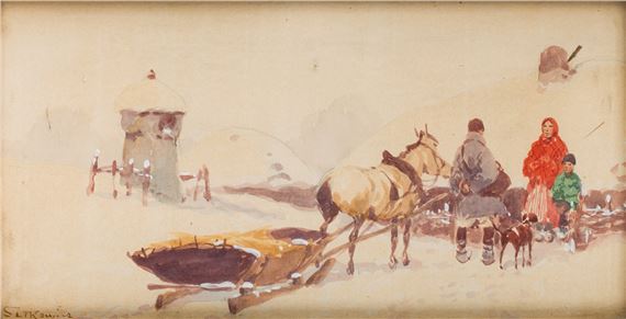 Adam Setkowicz | Horse sled in winter | MutualArt