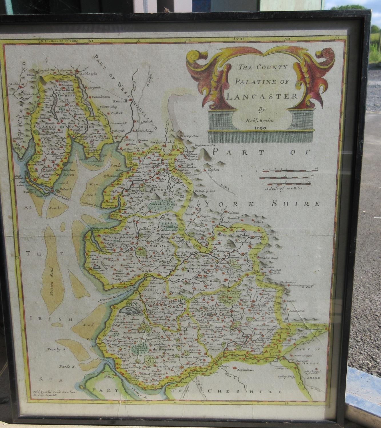 Robert Morden | Hand coloured map of The County Palantine of Lancaster ...