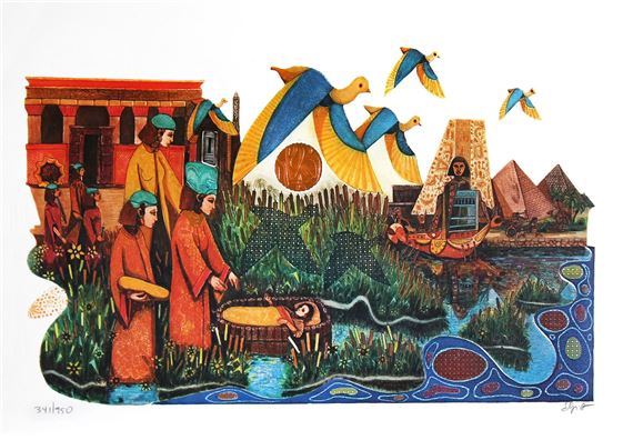 Amram Ebgi | Amram Ebgi - Egyptians Embrace Moses (1939) | MutualArt