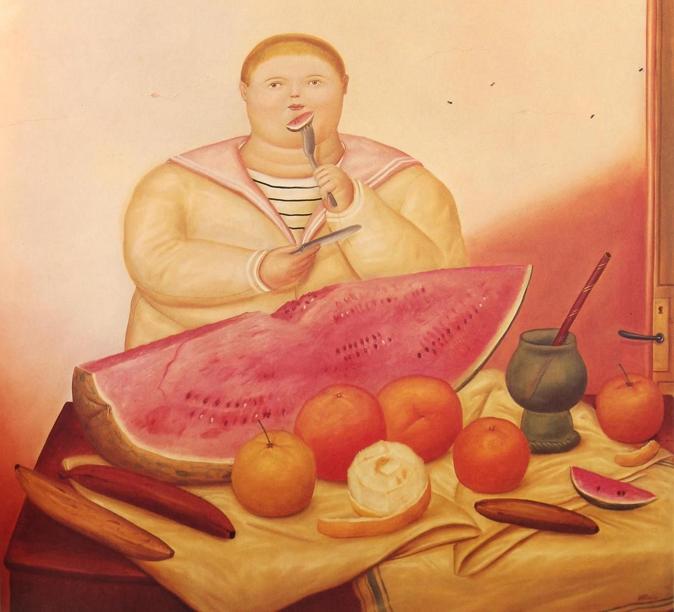 Fernando Botero | Fernando Botero (after) - Boy Eating a Watermelon ...