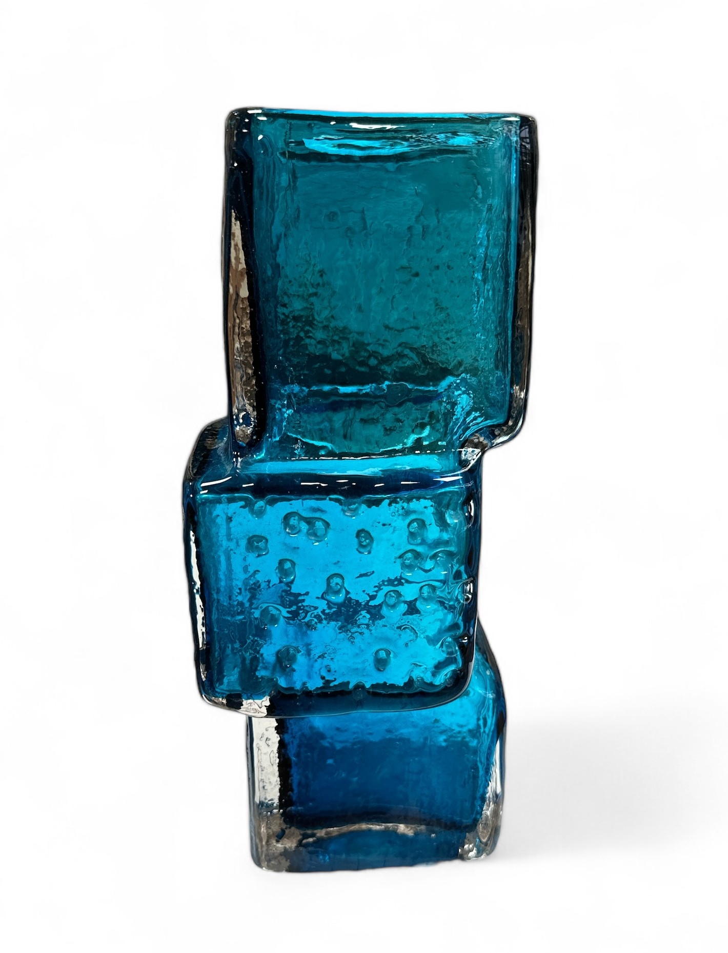 Geoffrey Baxter | Whitefriars ‘Drunken Bricklayer’ blue vase by ...