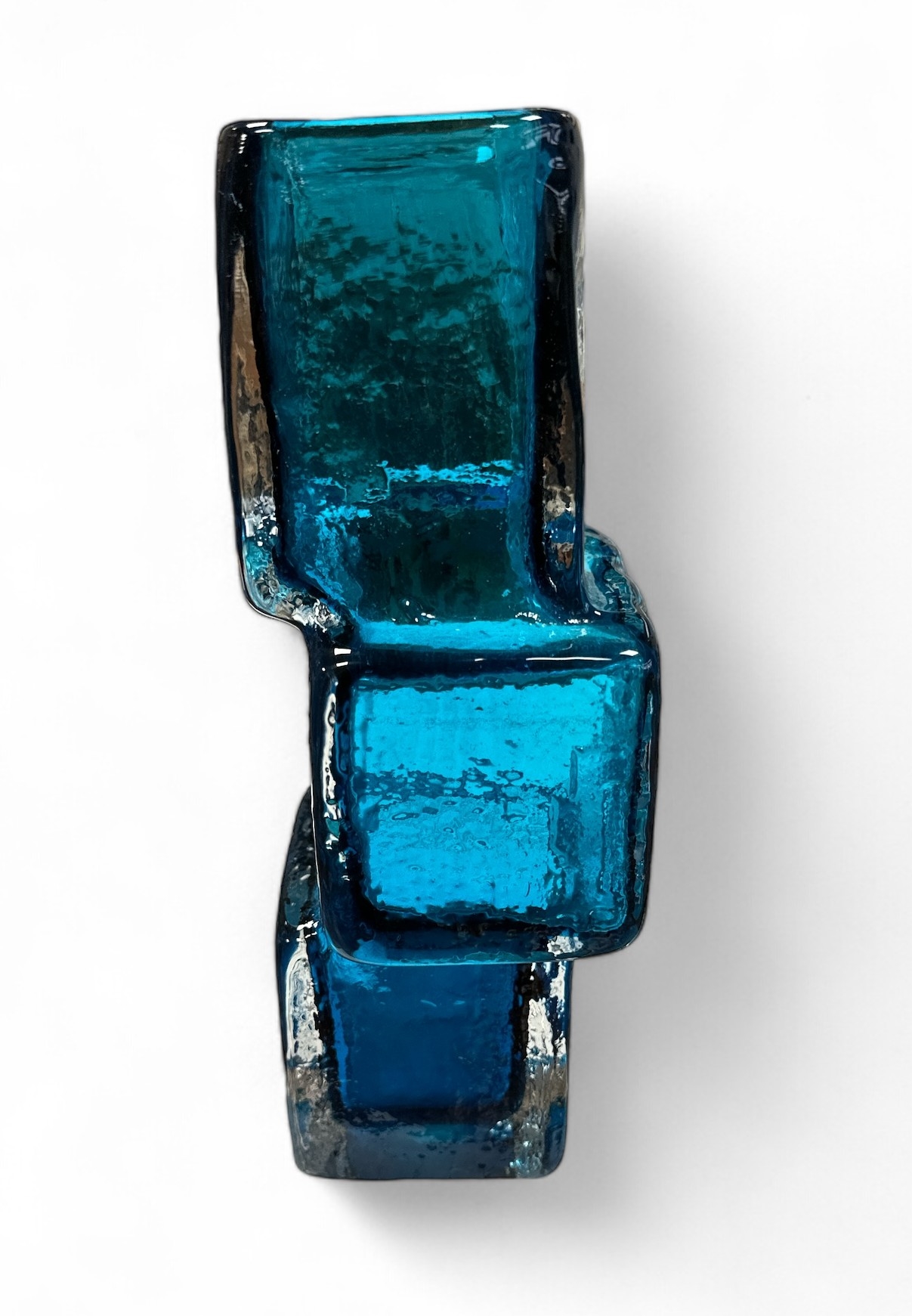 Geoffrey Baxter | Whitefriars ‘Drunken Bricklayer’ blue vase by ...