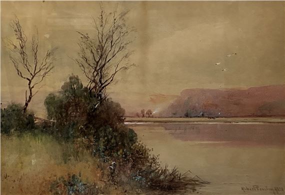 Albert Procter | lakeside landscape (1880) | MutualArt