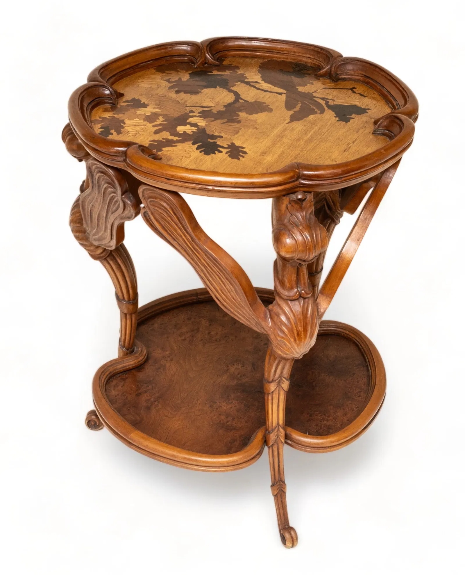 Emile Gallé | Dragonfly Inlaid French Marquetry Inlaid 2 Tier Table ...
