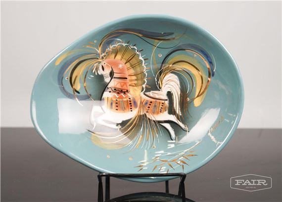 Sascha Brastoff | Sascha Brastoff Painted Ceramic Dish | MutualArt