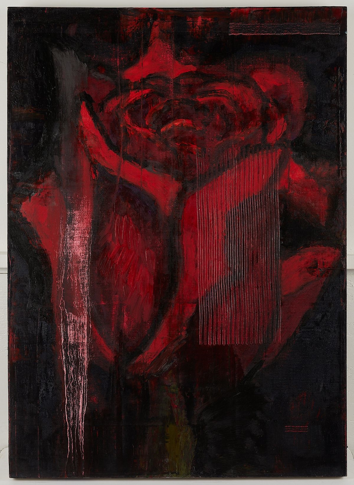Aaron Fink | Aaron Fink Red Rose Oil Painting 2000 (2000) | MutualArt