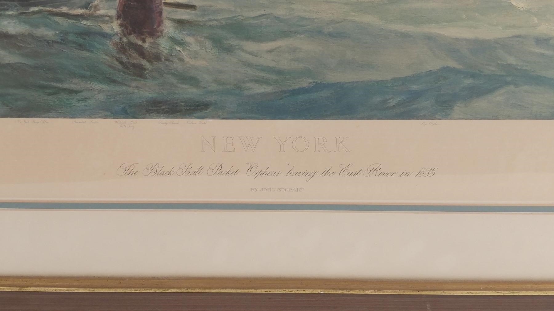 John Stobart | John Stobart Ships leaving harbor print Signed | MutualArt