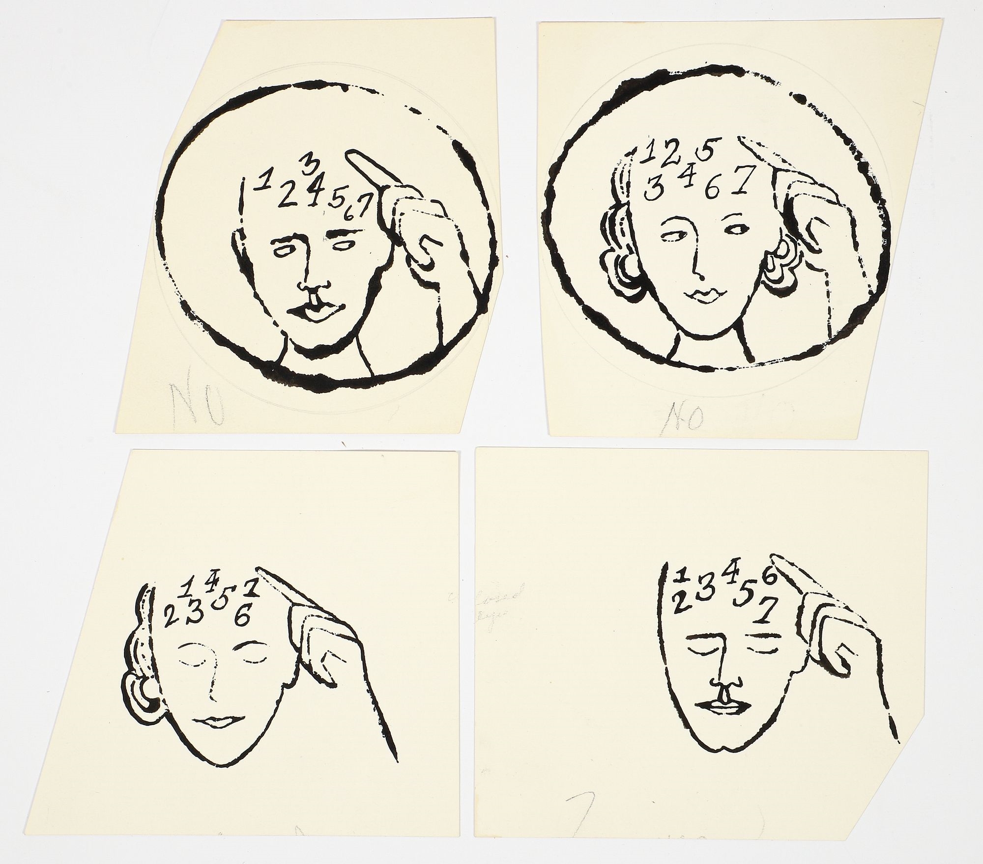 Andy Warhol | 4 Original Blotted Line Drawings for an Ad Campaign (1952 ...