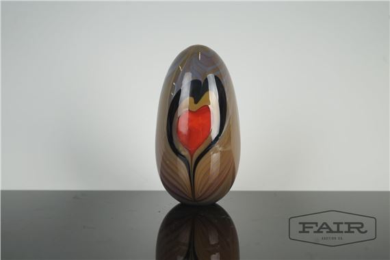 Robert Levin | Robert Levin feathered glass paperweight (1986) | MutualArt