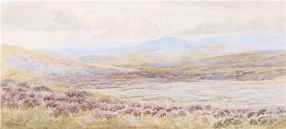 William Sidney Morrish | watercolour landscape. Depicting moorlands ...