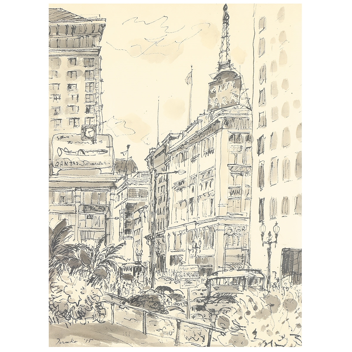Teruko Yokoi | Teruko Yokoi (1924-2020) Mixed Media, City of Paris, San ...