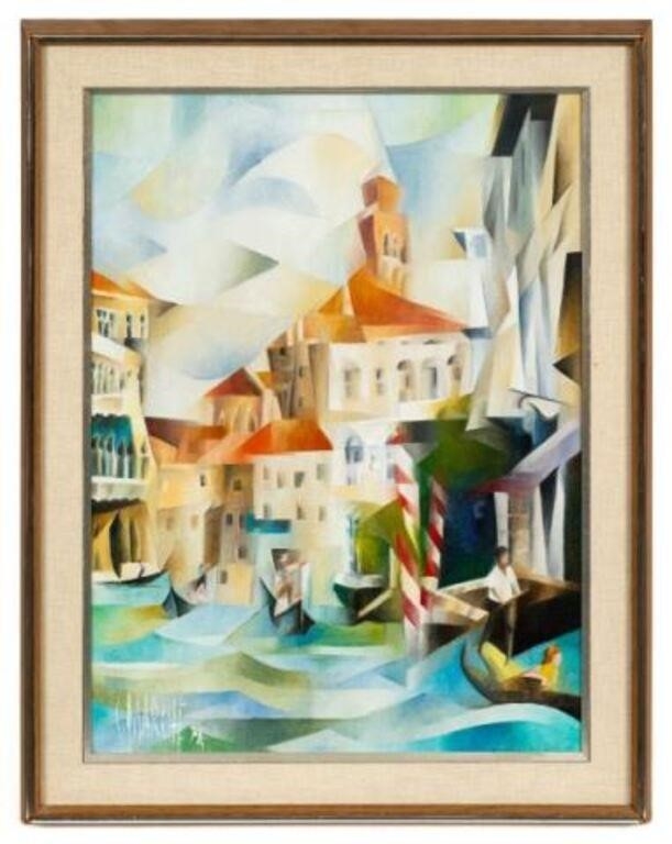 Christian Marche | Cubist Painting of a Village by Christian Marche ...