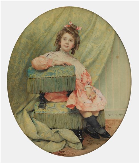 Edouard Marie Guillaume Dubufe | Jeune fille à la robe rose (1901 ...
