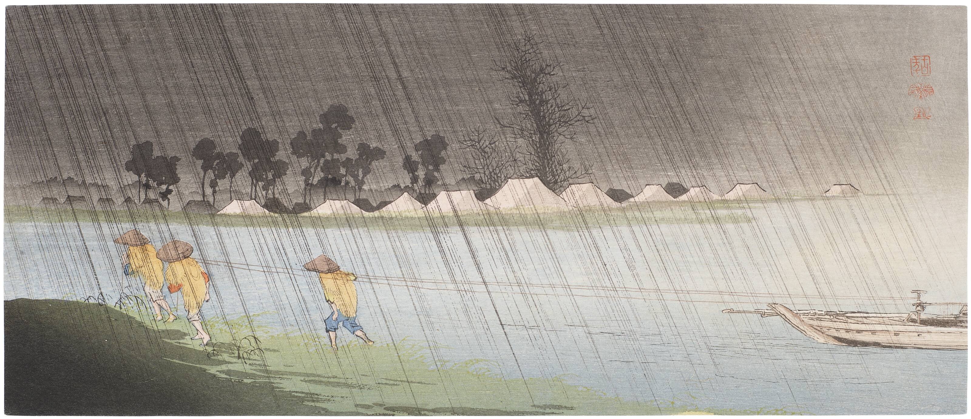 Uehara Konen | Towpath in the rain | MutualArt