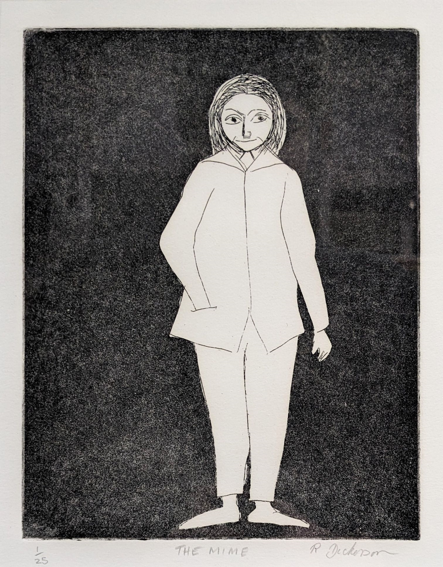 Robert Dickerson | 'The Mime' etching 1/25 | MutualArt