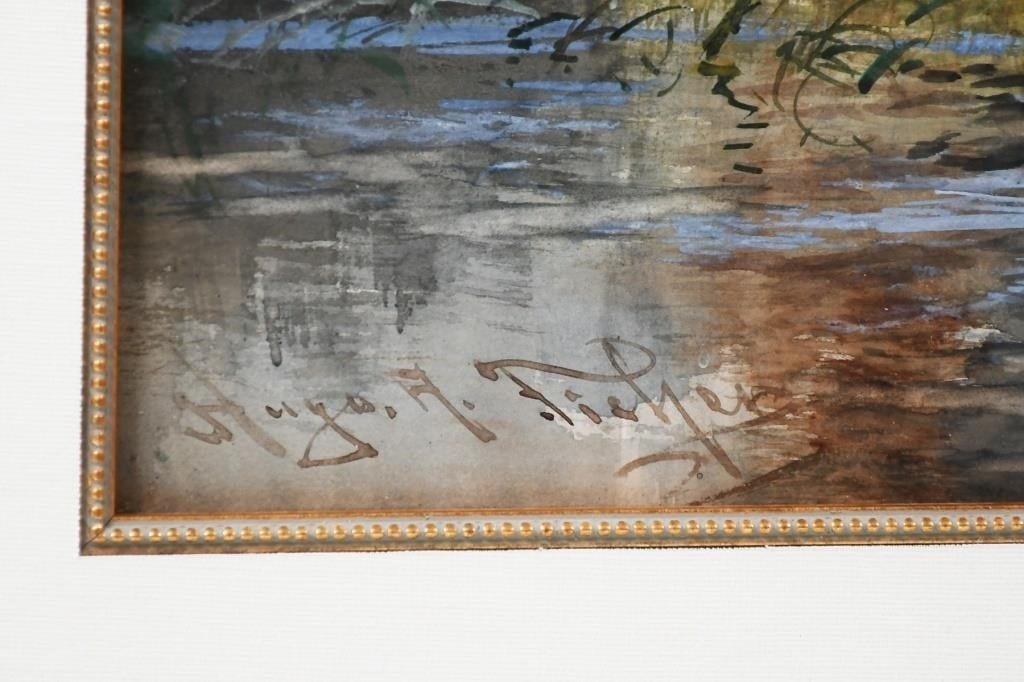 Hugo Anton Fisher | Highland Cattle near Water | MutualArt