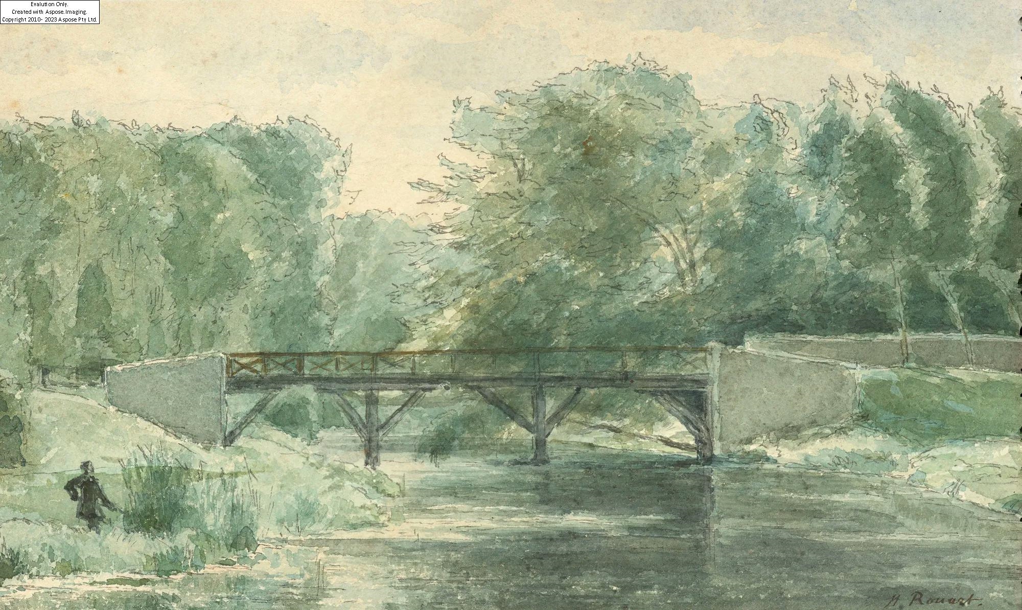 Henri Stanislas Rouart | Pont sur une rivière | MutualArt