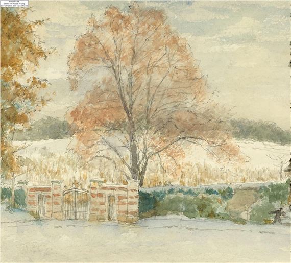 Henri Stanislas Rouart | Entrée de propriété sous la neige | MutualArt