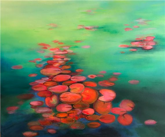 Amita Dand | Abstract Water Lilies Pond | MutualArt