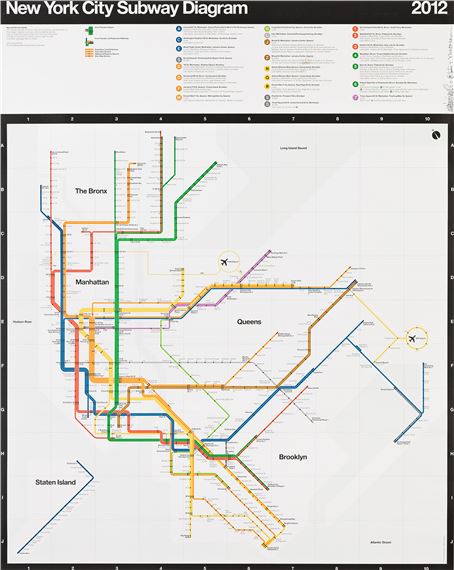 Massimo Vignelli | New York City Subway Diagram. (2008) | MutualArt
