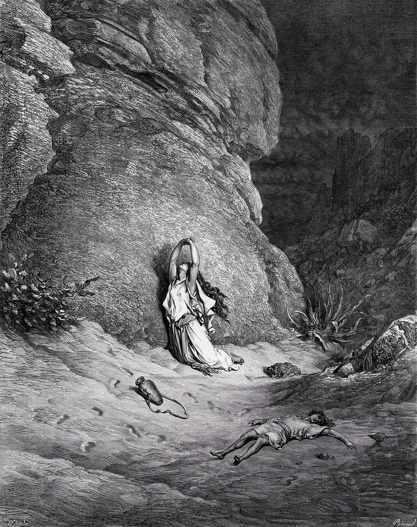 Gustave Doré | Hagar And Ishmael In The Desert (1880) | MutualArt