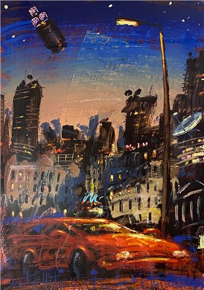 John T. Jones | John Keane 'Satellite City' 1993 artist's proof screen ...