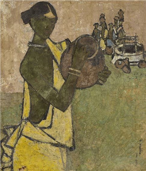 B. Prabha | Untitled (Woman at Well) (1960) | MutualArt