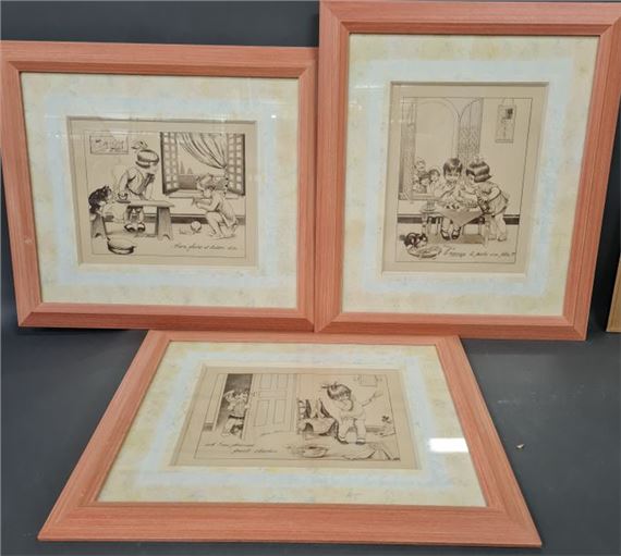Sager Xavier | Xavier SAGER (1881-1969), Set of 3 humorous... - Lot 99 ...