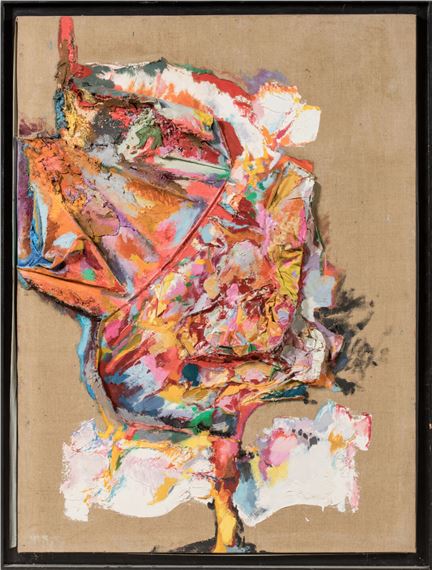 Jean-noël Imar | Jean-Noël IMAR (1943-2023). Le vase. Huile et collage ...