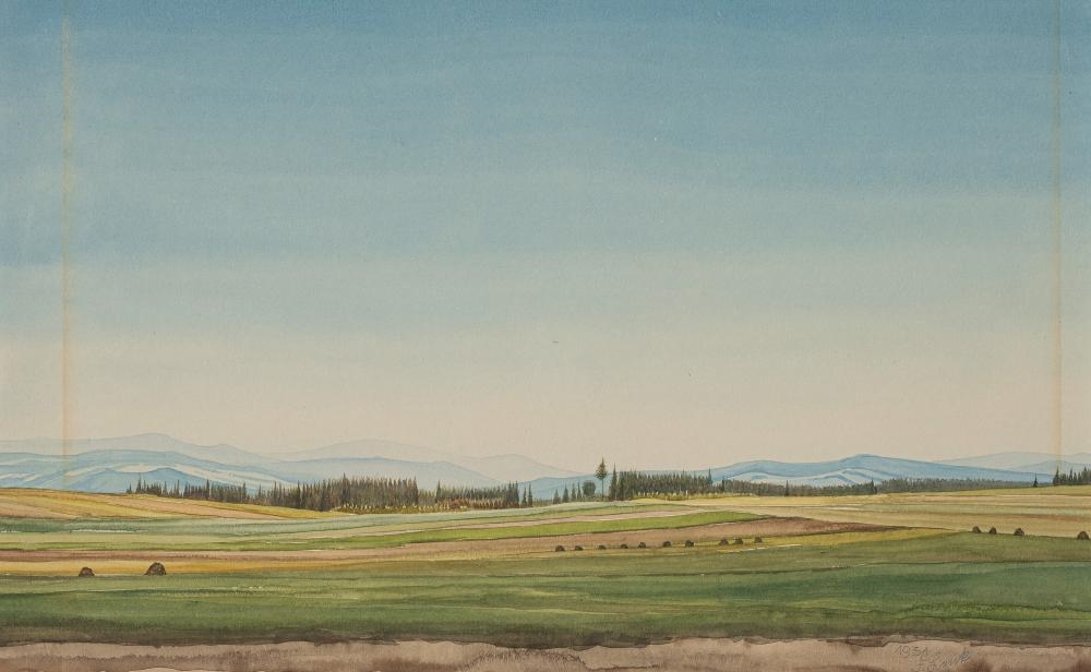 Franz Lenk | Vast landscape with mountains in the background, 1931 ...