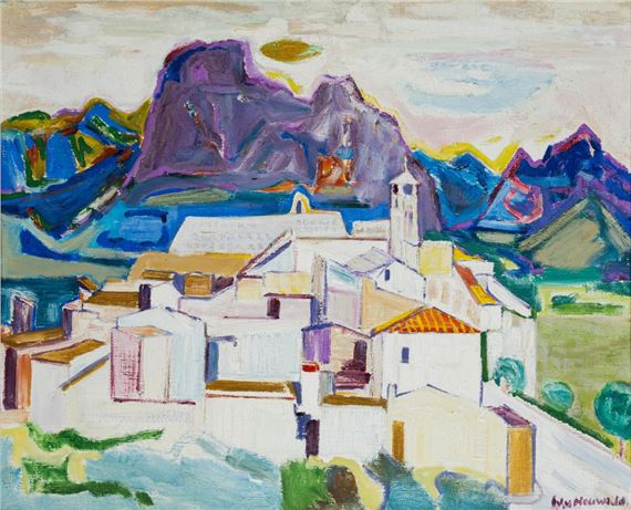 Werner von Houwald | Village in a southern landscape. (1901) | MutualArt