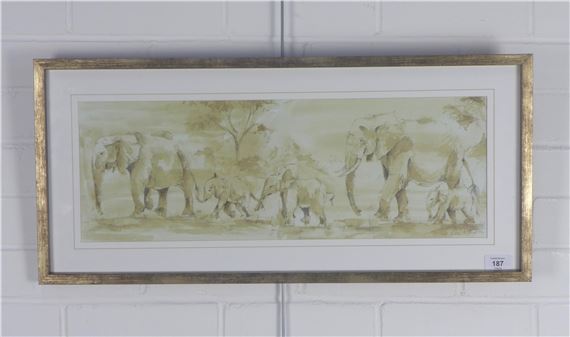 Rose Moreton | print of Elephants in a line | MutualArt