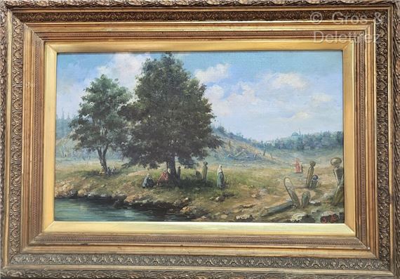 Simon Agopian | Simon AGOPIAN (1857-1921) People in a Muslim cemetery ...