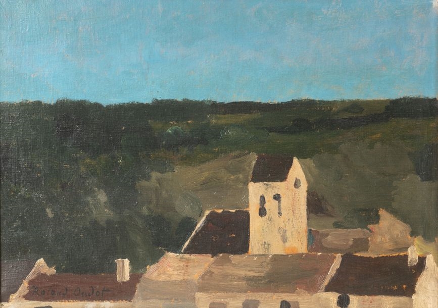 Roland Oudot | Village roofs and bell tower | MutualArt