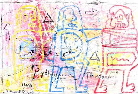 Vincent Mbeje | THREE MEN STANDING (2015) | MutualArt