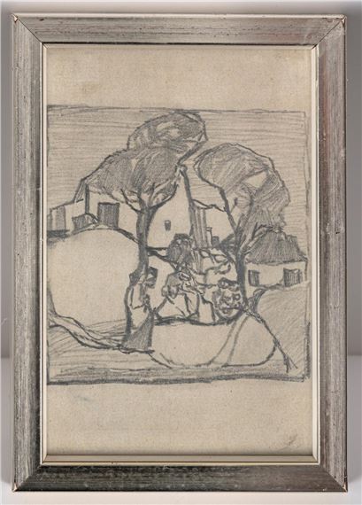 Adolf Hölzel | Figures in landscape. (1853) | MutualArt
