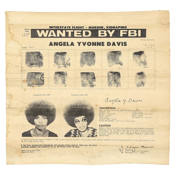Angela Davis Johnson | Angela Davis F.B.I. Wanted Poster | MutualArt