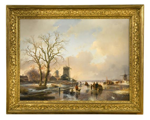 Andreas Schelfhout | Sailing ships on the high seas (1850) | MutualArt