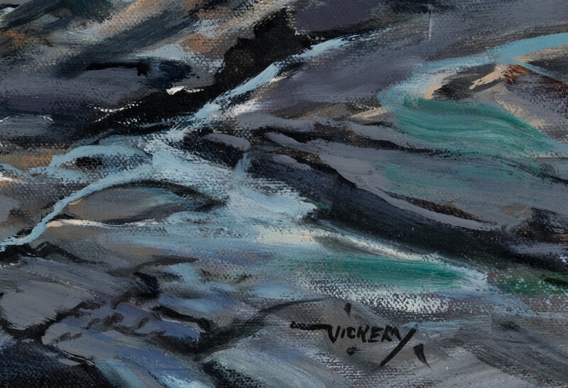Charles Vickery | Charles Vickery (American, 1913-1998) Crashing Waves ...