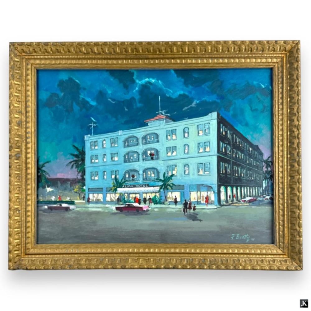Frank Beatty | Alma Hotel Oil/Board (1968) | MutualArt
